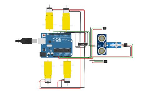 circuit design human following robot tinkercad