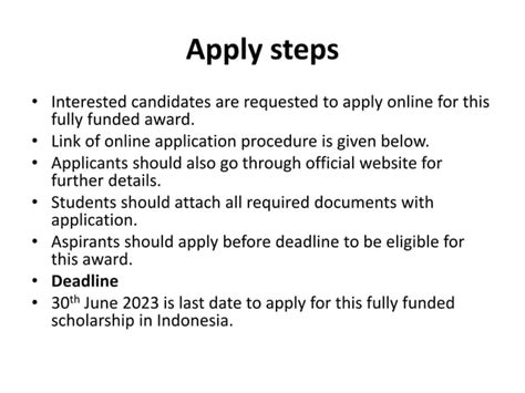 Fully Funded Scholarship In Indonesia 2023pptx