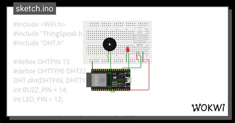 Flip Flop 2 Led 1 Buzzer Dht22 Wokwi ESP32 STM32 Arduino Simulator