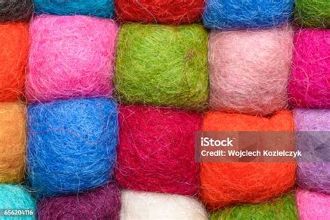 Latar Belakang Wol Warna Bola Benang Wol Sintetis Pola Pelangi