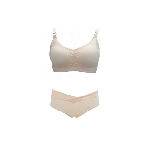 Trendyvalley Organic Cotton Maternity Nursing Bra With Pregnancy Panty Peach Nursing Bras
