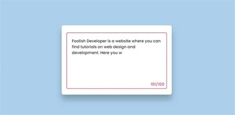 Javascript Limit Characters In Textbox With Html And Css Dev Community