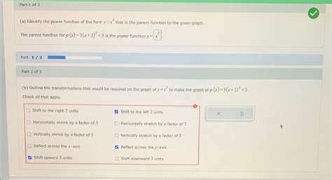 Solved A Identify The Power Function Of The Form Yxn That