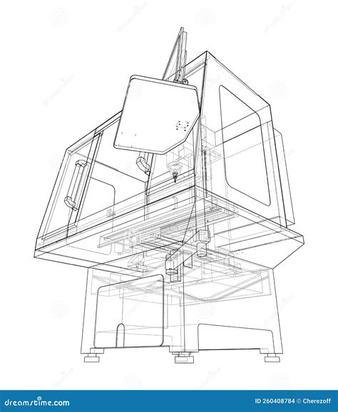 Metalworking Cnc Milling Machine Vector Stock Illustration