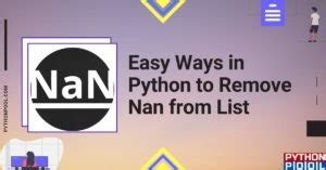 Easy Ways In Python To Remove Nan From List Python Pool