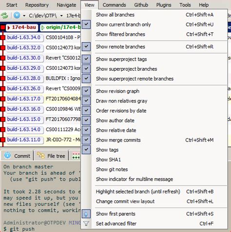 Git Extension Is Not Displaying The Commits Separately Rather They Are