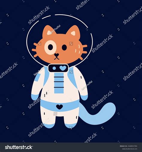Space Cats Cute Kitty Spacesuit Helmet Stock Vector Royalty Free