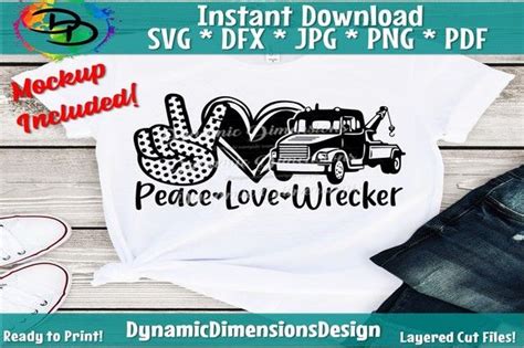 Peace Love Wrecker Graphic By Dynamic Dimensions Creative Fabrica