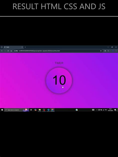 10 sec timer html css js html css js coding webdesign responsive timer code codes