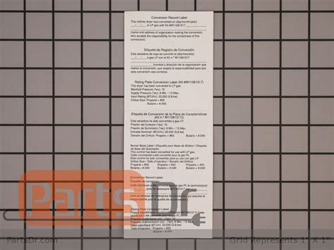 W Whirlpool Gas Dryer Lp Conversion Kit Parts Dr
