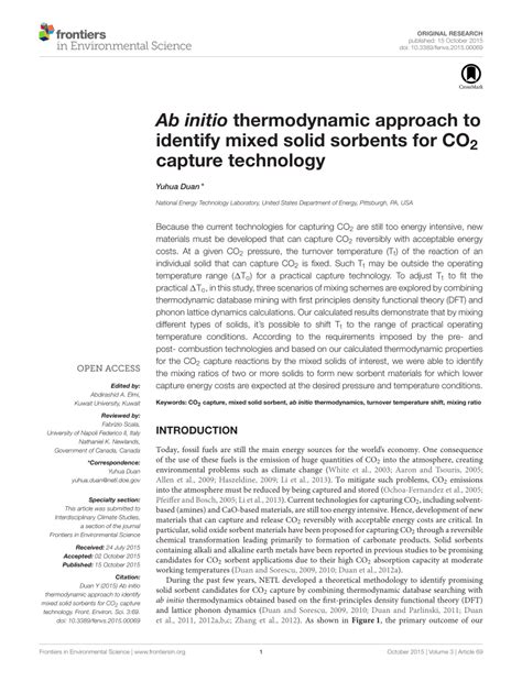 Pdf Ab Initio Thermodynamic Approach To Identify Mixed Solid Sorbents