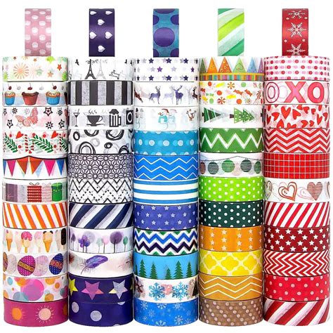 60 Rouleaux Washi Tape Set Mignon Décoratif Masking Tapes Ruban
