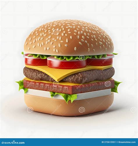 Tiny Toy Hamburger Generative Ai Stock Illustration Illustration Of Fresh Cheeseburger