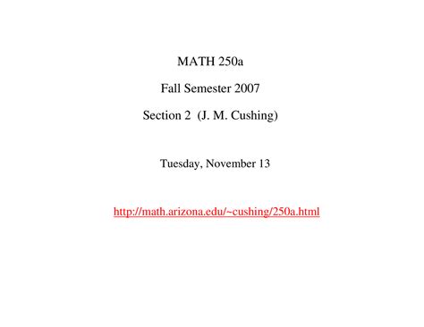 Notes On First Degree Polynomial Approximation Math 250a Docsity