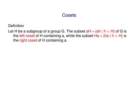PPT SECTION 10 Cosets And The Theorem Of Lagrange PowerPoint Presentation ID 5748841