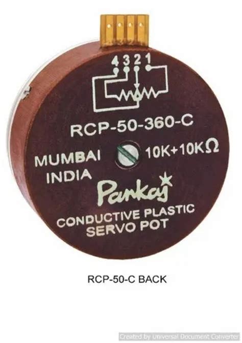 Pankaj Rcp 50 360 C Rotary Conductive Plastic Servo Potentiometer At ₹ 1650 Piece In Mumbai