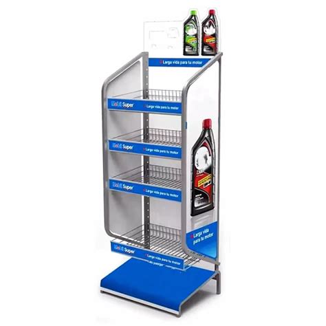 Oil Metal Display Stand Lubricant Oil Display Rack For Auto Repair Shop