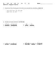 MCR 3U1 Chapter 2 Test Q3 COVID Pdf K 18 A 16 C MCR 3U1 Chapter 2 Test Q3 12 T 11