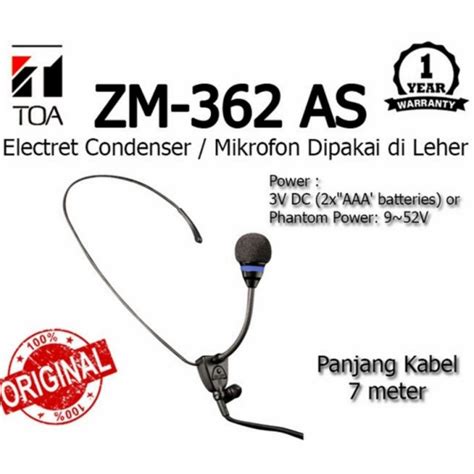 Mic Toa Microphone Zm 362 Zm Lazada Indonesia