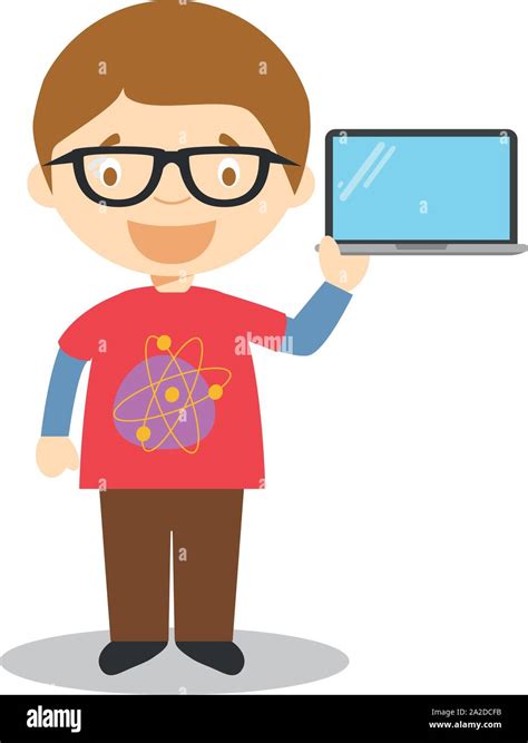 Cute Cartoon Vector Illustration Of A Programmer Or A Computer Expert Stock Vector Image And Art