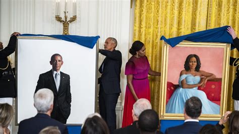 The Obamas Unveil Their Official Portraits At The White House Watch