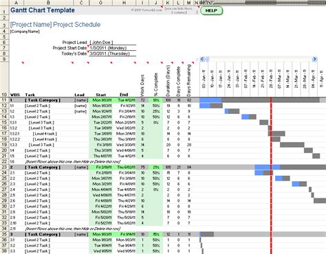 excel gantt chart project management template bargainhilo