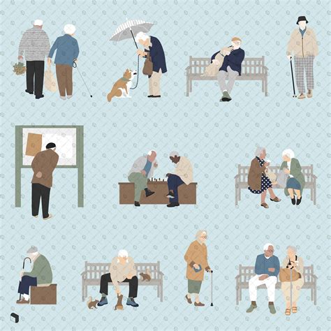 Flat Vector Senior People Toffu Co