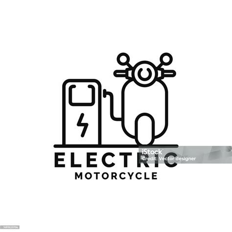 Vektor Desain Logo Sepeda Motor Listrik Ilustrasi Stok Unduh Gambar