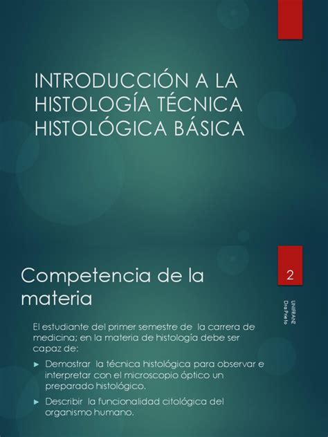 Introducción A La Histología Técnica Histológica Básica Pdf