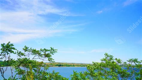 Green Grass Landscape Rivers And Lakes Blue Sky White Clouds River