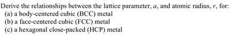 Solved Derive The Relationships Between The Lattice