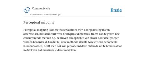 Perceptual Mapping De Betekenis Volgens Communicatie
