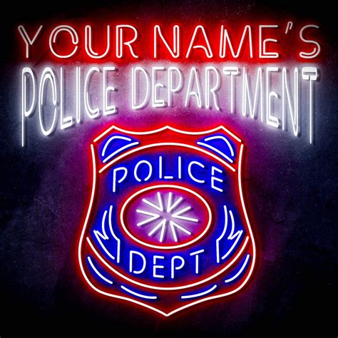 Custom Ultra Bright Police Department Led Sign With Remote Neon Style