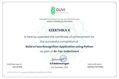 Keerthika Krishnasamy On Linkedin Buildafacerecognition