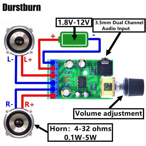 TDA M Stereo Audio Amplifier Board Dual Channel AUX Amplifier Board Module DC V