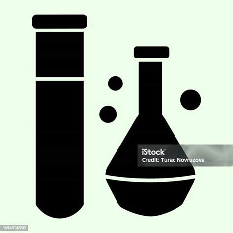 Substance Chimique Icône Solide Fiole De Laboratoire Et Tube À Essai