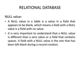 Relational Database Oracle PPT