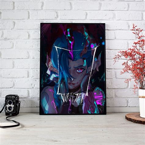Arcane Poster League Of Legends Poster Jinx Poster Arcane League Of Legends Jinx Wall Art Video