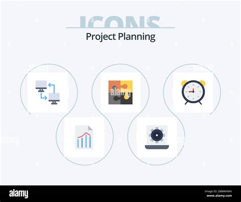Project Planing Flat Icon Pack 5 Icon Design Puzzle Part Preference