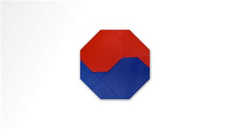 한장종이접기 쉬운 태극문양 접기how To Make Origami Taegeuk Youtube