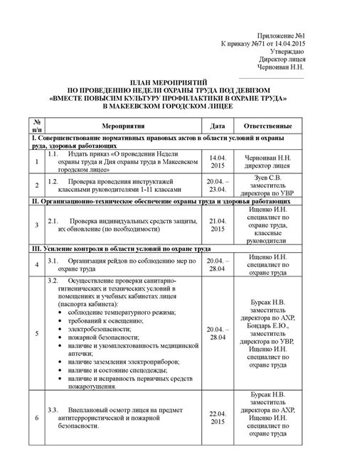 Calaméo План мероприятий по охране труда