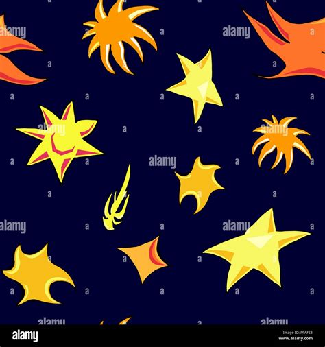 Yellow Star Pattern Vector Illustration Random Stars Pattern Stock