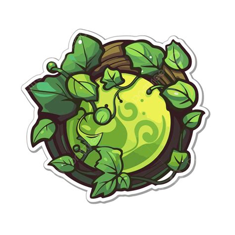 서사시 판타지 일러스트 장면 클립 아트의 스타일로 벡터 판타지 일러스트 벡터 일러스트 고립 된 만화 잎 덩굴 스티커 디자인 Png 일러스트 및 벡터 에 대한 무료