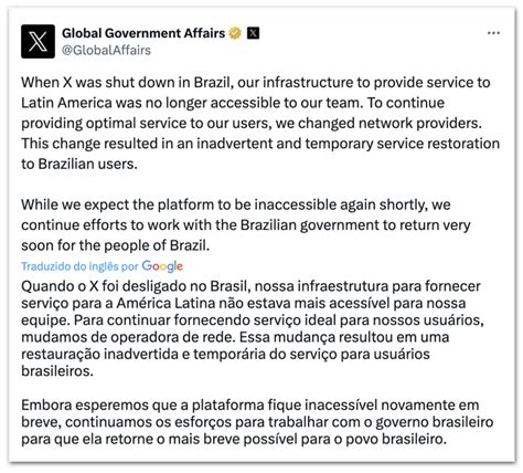 Conduta do X demonstra intenção de descumprir ordem diz Anatel