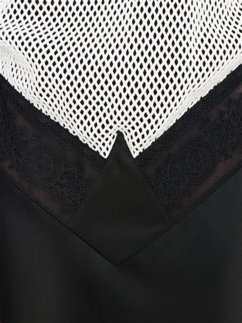 MINI ABITO IN RASO CON INSERTI IN PIZZO E RETE Sito Ufficiale Off White