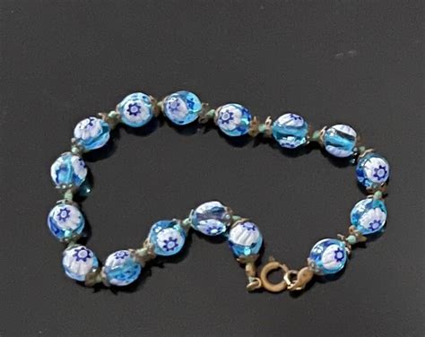 Vintage Murano Glass Bead Bracelet Etsy