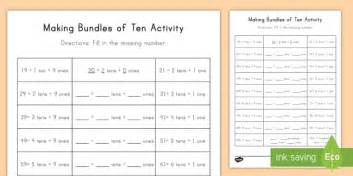 Making Bundles Of Tens Activity Sheet Twinkl Resources
