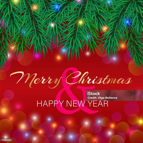 輝くベクトルメリークリスマスとハッピーニューイヤーカード お祝いのベクターアート素材や画像を多数ご用意 お祝い イラストレーション