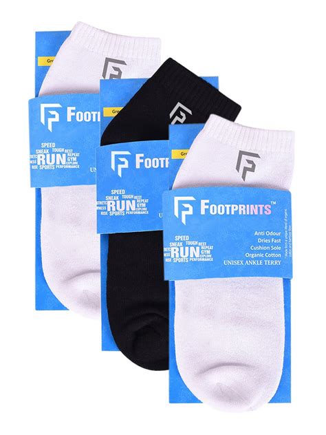 Buy Footprint 3 Pairs Unisex Anti Odour Organic Cotton Ankle Length