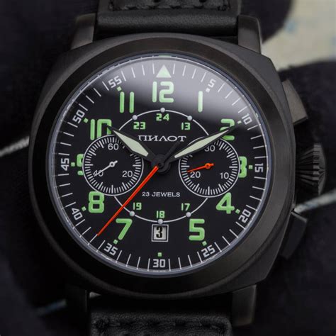 PILOT Poljot Chronograph 3133 AVIA CLASSIC russische mechanische Uhr ...